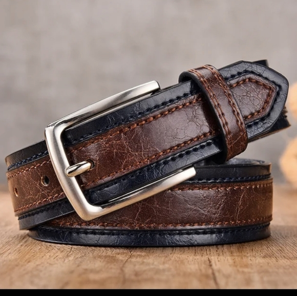 unbranded | Accessories | New Mens Two Tone Dark Browndark Blue Leather ...
